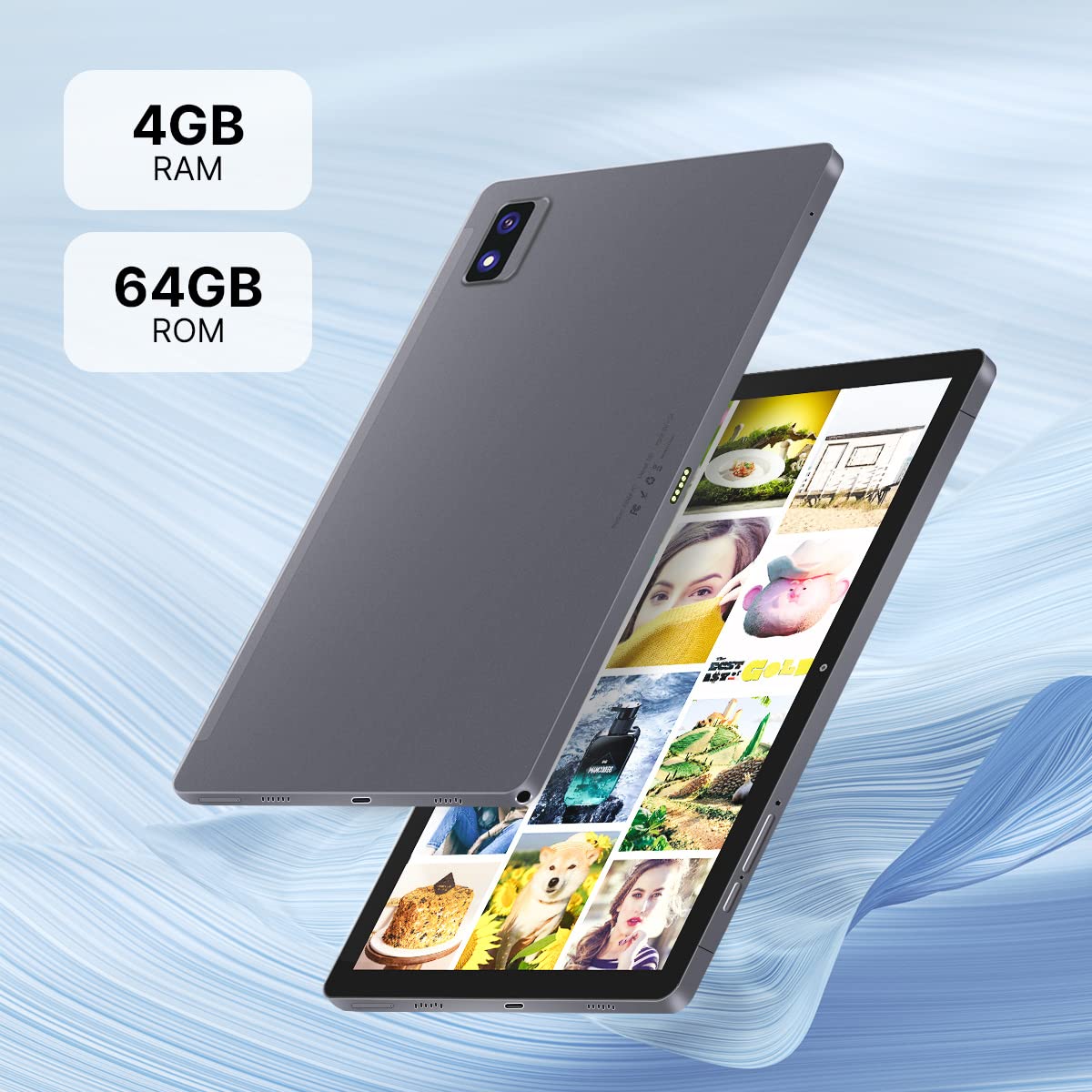 ApoloSign Tablet, 10 Inch Android Tablet, 1920×1200 HD Incell Screen, 4GB RAM + 64GB ROM,5+13MP Dual Camera,Dual Speakers, WiFi, Bluetooth Support, 6000mAh Battery Capacity