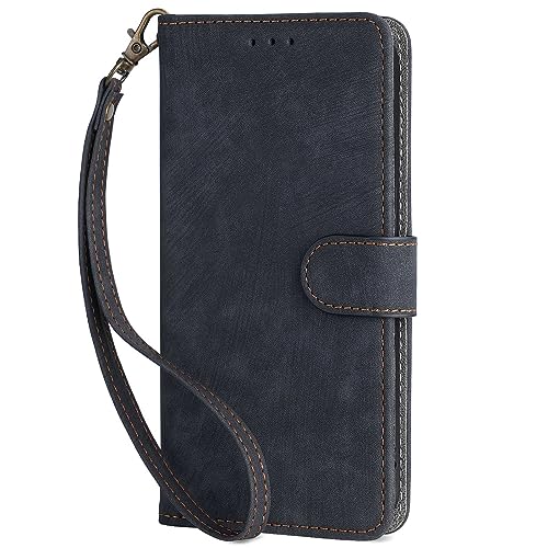 Case Compatible with Infinix Hot 30i,Leather Case with Card Slot.Wallet Design,RFID Protection.Standable Flip Case Black