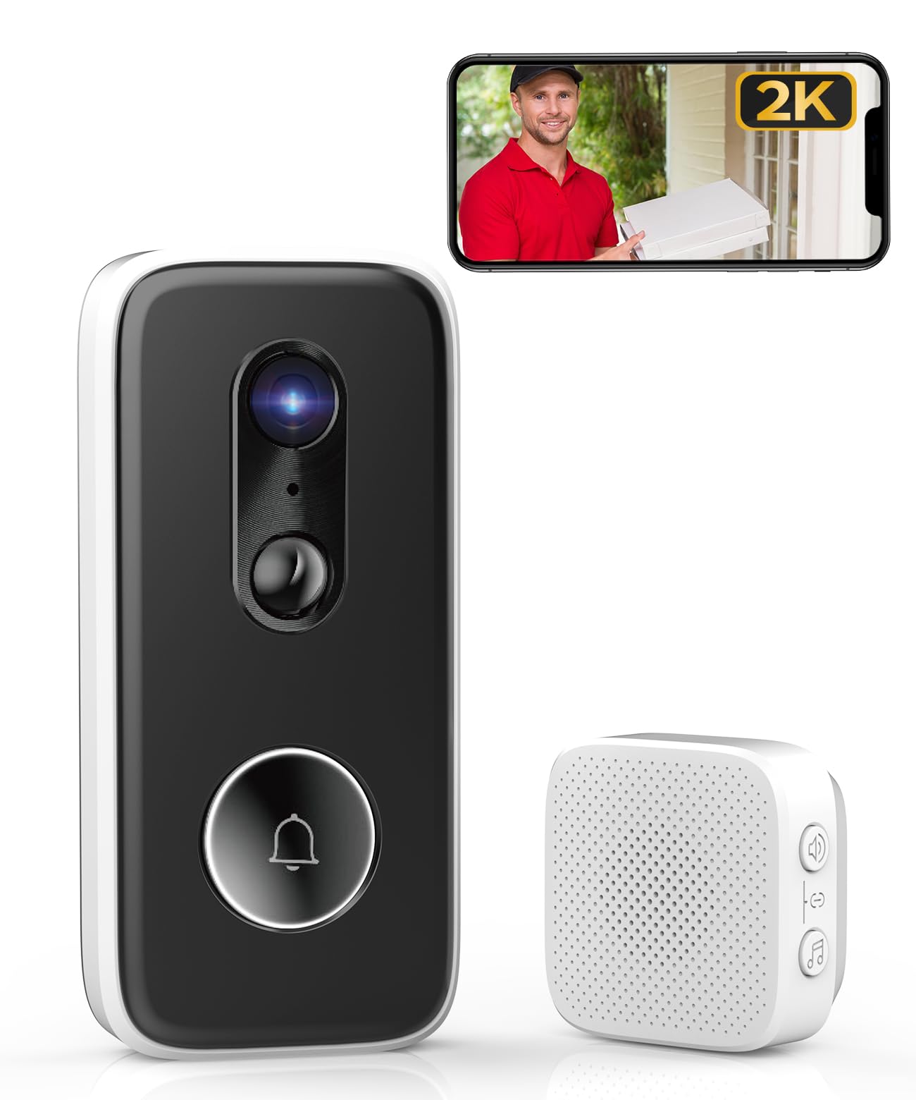 JOOAN Indoor Outdoor Camera Wireless, 1080P Home Security Camera for Baby/Pet Camera Indoor with 2-Way Audio, Motion/Sound Detection, IP66 Waterproof, 24/7 SD Card Recording, Color Night, 2.4G (3MP)