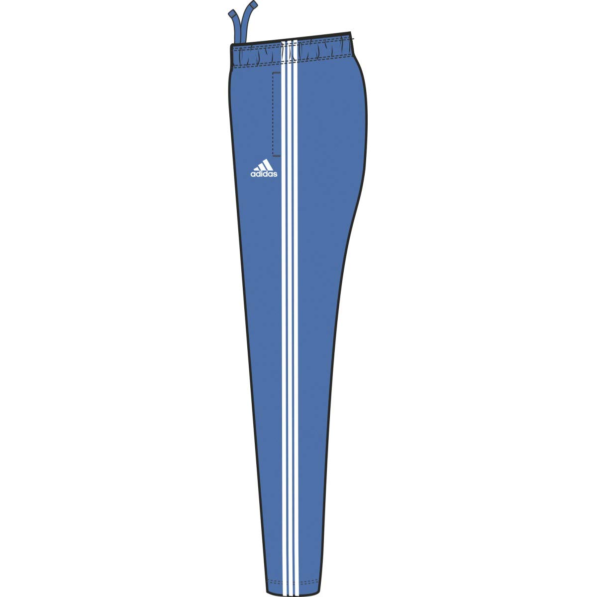 adidas Men's Athletics Essentials 3 Stripes Tapered Tricot Pant, Bright Blue/ White, Medium