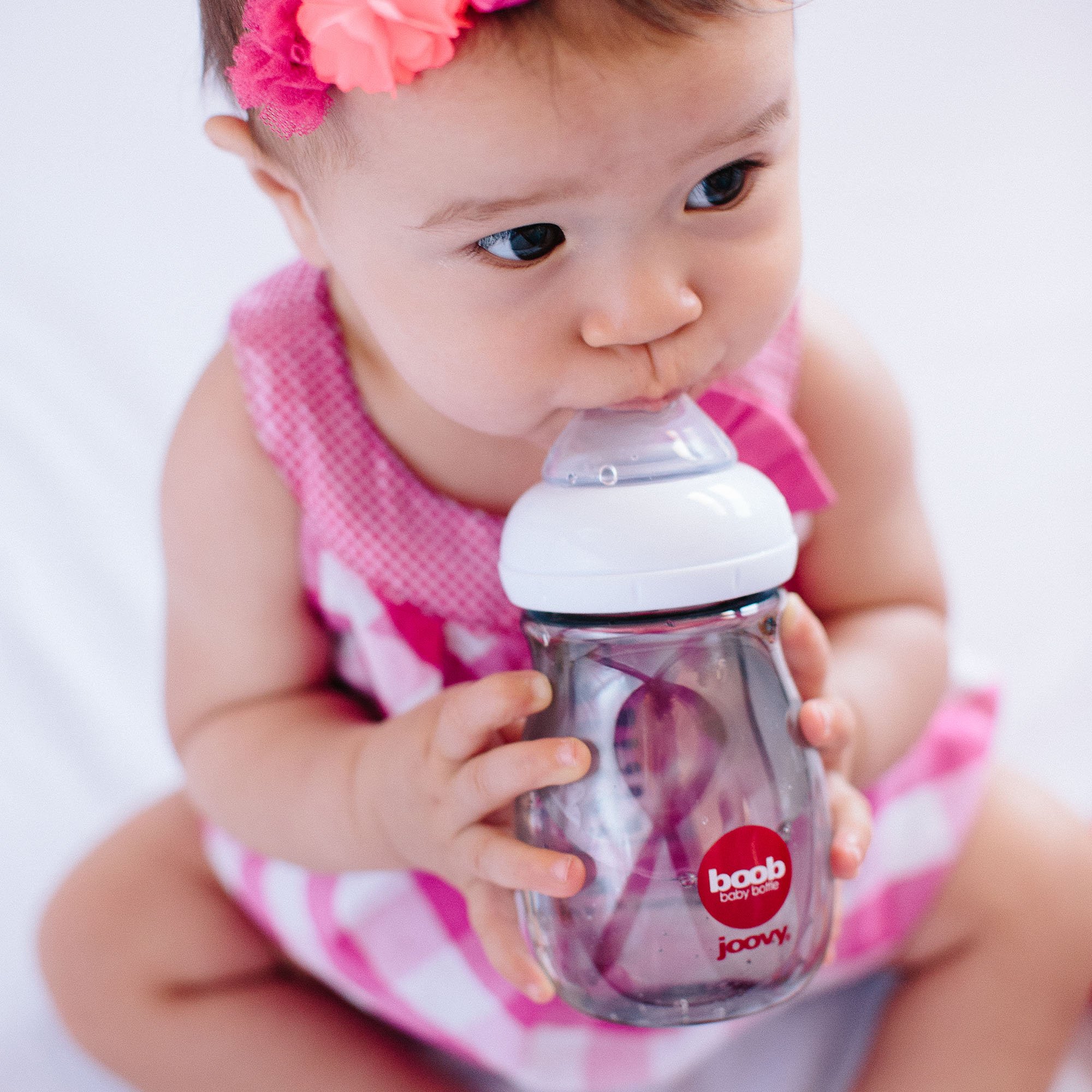 Joovy Boob Baby Bottles Made from Durable, Medical-Grade PPSU with CleanFlow Vent Technology to Prevent Nipple Collapse, Negative Pressure, and Colic Symptoms (5oz)