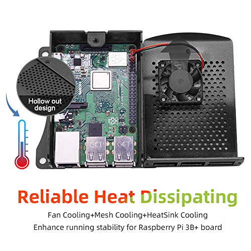 Aluminum Alloy Case for Raspberry Pi 3B+ with USB Switch Cable Fan Heatsink and Screw Driver Raspberry Pi Case for RPi 3B+ RPi 3 RPi 2 B