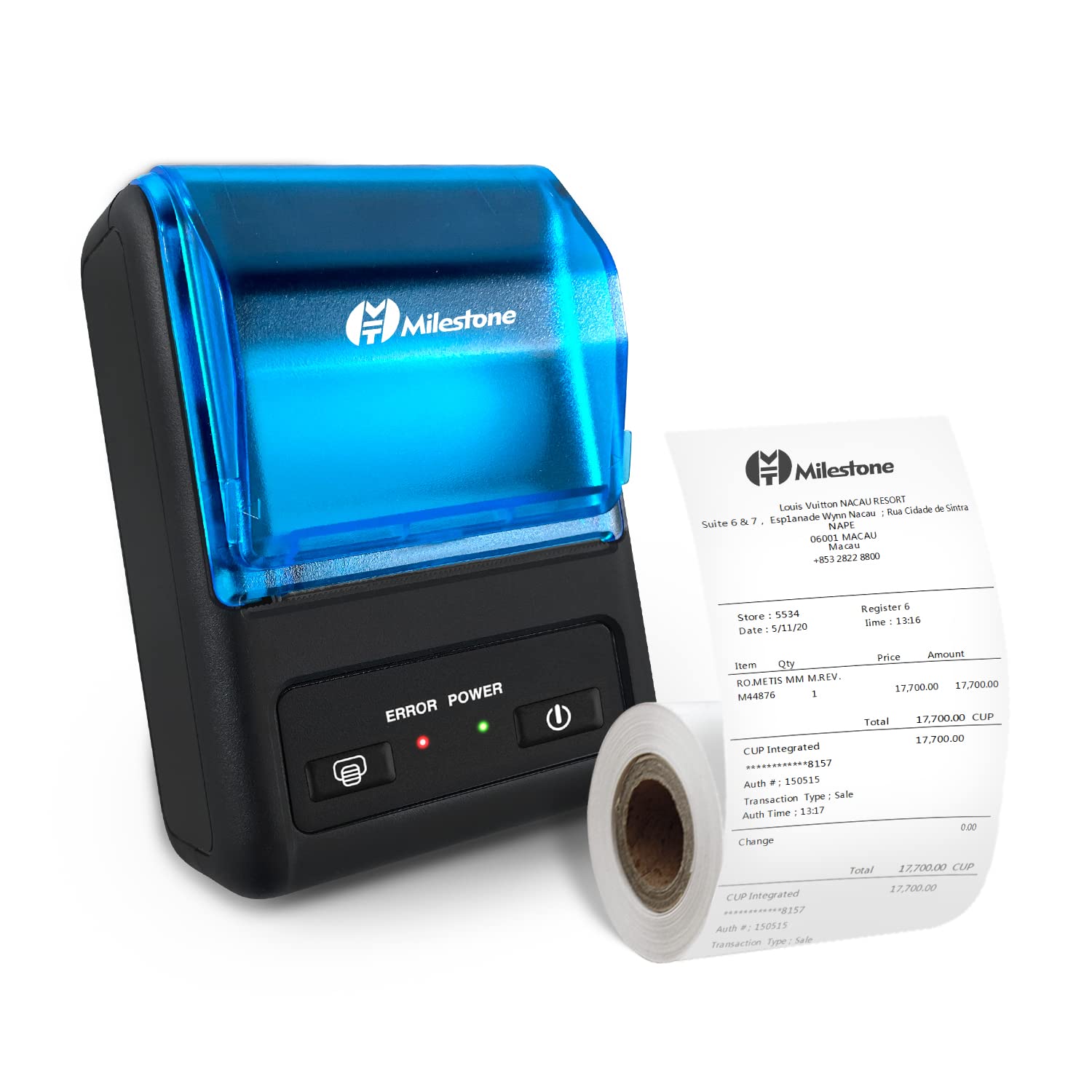 Bagana Receipt Printer Bluetooth Thermal Portable Wireless POS Printer for Small Business 58mm Mini Mobile Ticket Printer for Android & Windows, No Square&iOS and Mac