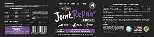 Joint Repair Advanced Hip & Joint Health Supplement for Dogs. Naturally Relieves Arthritis, Pain & Inflammation. Extra Strength Soft Chew Treats with Glucosamine, Chondroitin & MSM Improve Mobility