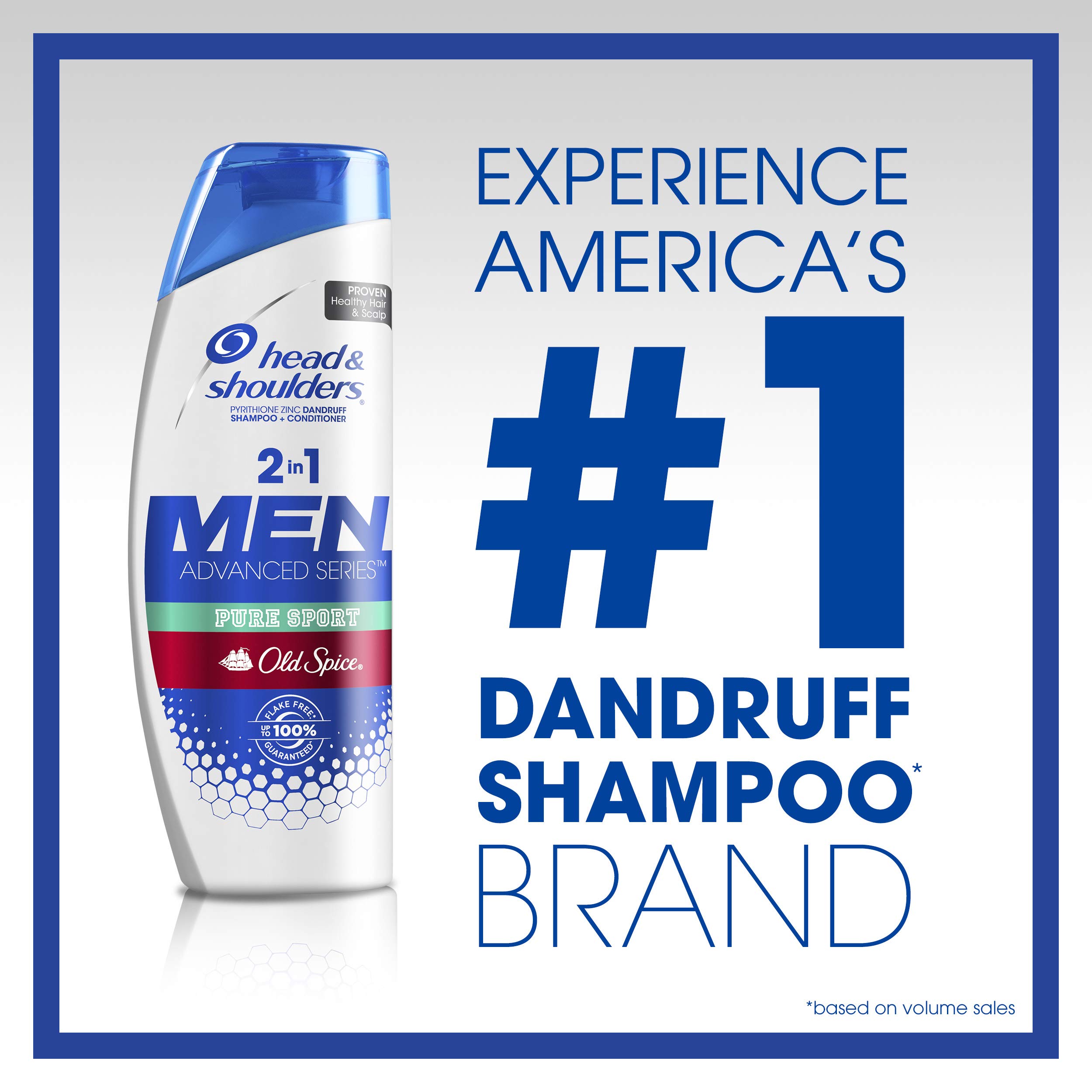 Head & Shoulders Shampoo and Conditioner 2 in 1, Anti Dandruff Treatment and Scalp Care, Old Spice Pure Sport for Men, 23.7 fl oz, Twin Pack