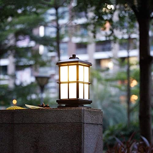 European wall light Simple Chinese Column Lamp Antique Classic Post Light Door Garden Light Waterproof Super Bright Villa Wall Home Door Light E27 Decorative Lighting European Fence Garden Gate Post L