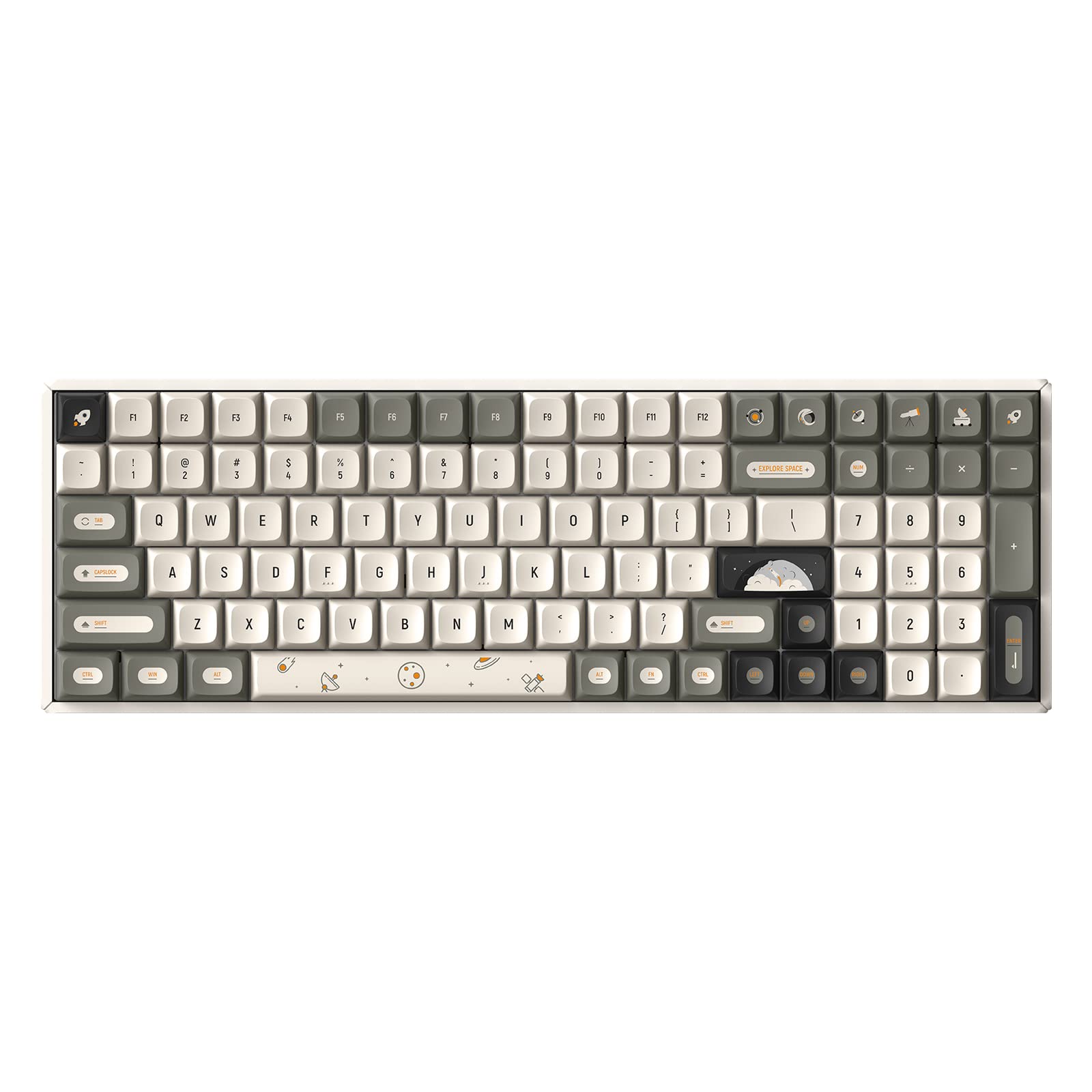 iQunix F97 Hitchhiker Gaming Keyboard, 96% Layout 100 Keys 2.4G & Bluetooth 5.1 Wireless Hot Swappable Mechanical Keyboard with Cherry MX Brown Switch for Windows/Mac/Android/iOS