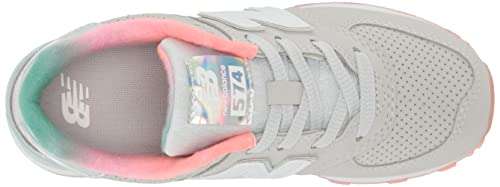 New Balance Kids 574 V1 70s Racing Lace-up Sneaker, Summer Fog/Lemon Haze/Uv Glo, 2.5 US Unisex Little