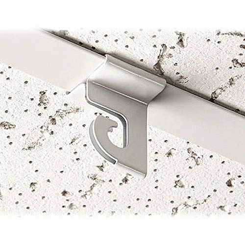 STORE FIXTURES DIRECT Extra Heavy Duty White Aluminum Drop Ceiling Hooks, One Piece Ceiling Grid Clips - 10 Pack