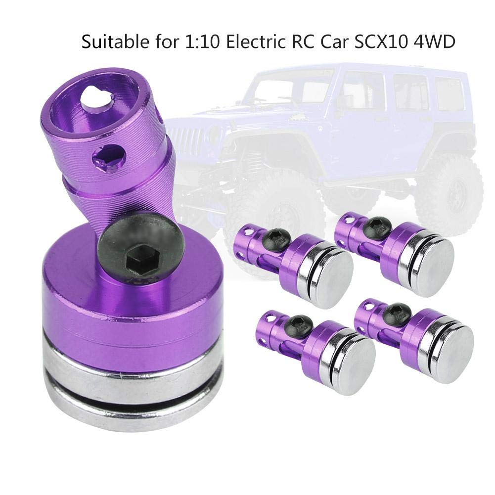 Dilwe 4Pcs Body Post Mount, Aluminum Magnetic Invisible Body Post Mount for SCX10 4WD 1:10 RC Car(Purple)