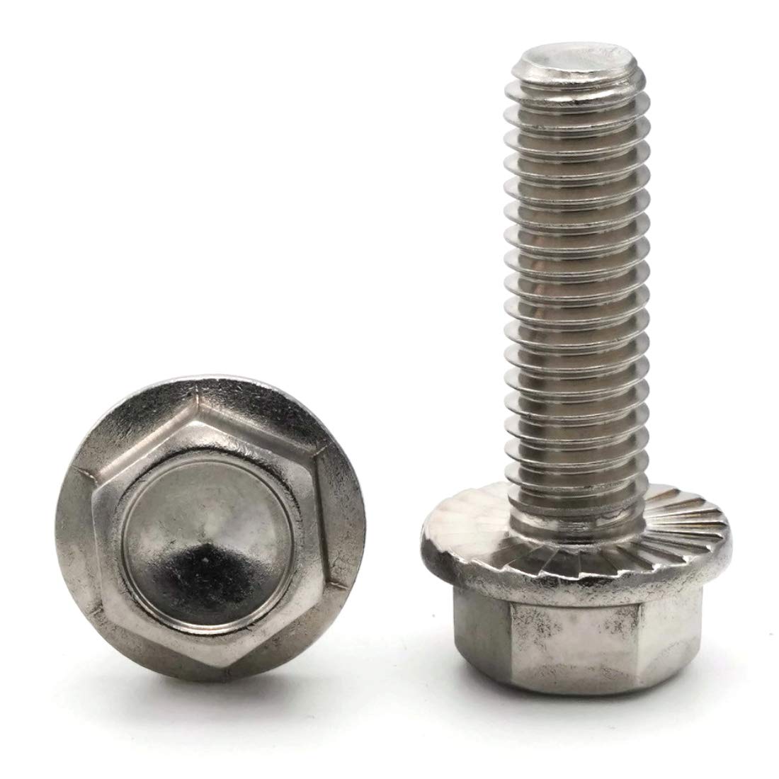 Hex Flange Serrated Cap Bolt Screws 18-8 Stainless Steel - 1/4-20 x 3/4 - Qty 25