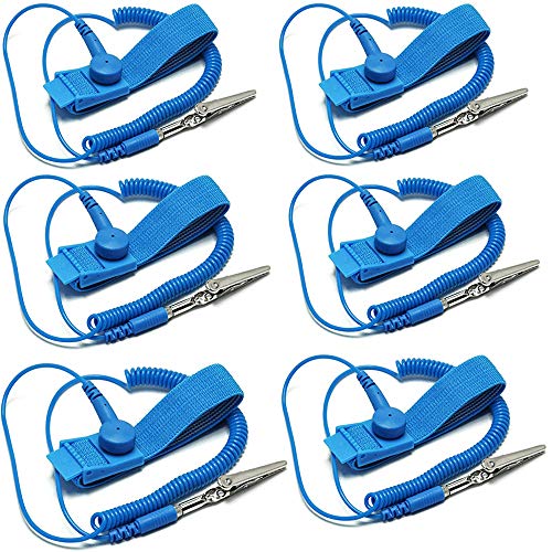 Antistatic Wrist Strap,Adjustable ESD Wrist Band Fits - 6 Pack for Working on Sensitive Electronic Devices