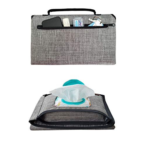 liuliuby Smart Changing Kit - Portable Diaper Changing Pad with Wipes Dispenser Pocket - Extra Large Mat for Baby and Toddler…