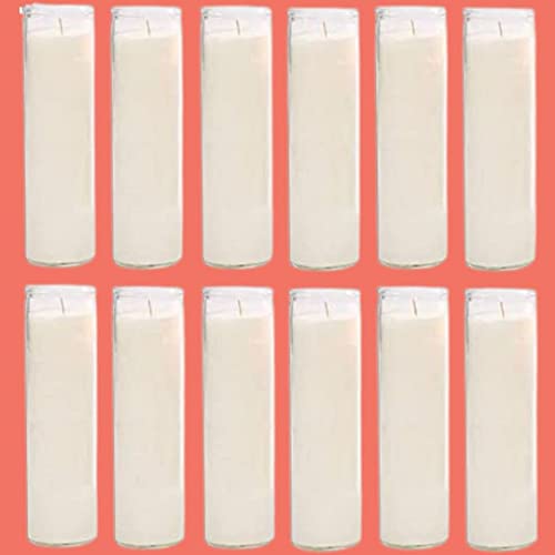 Glass Assorted Religious Candle, White, Case of 12 (1)