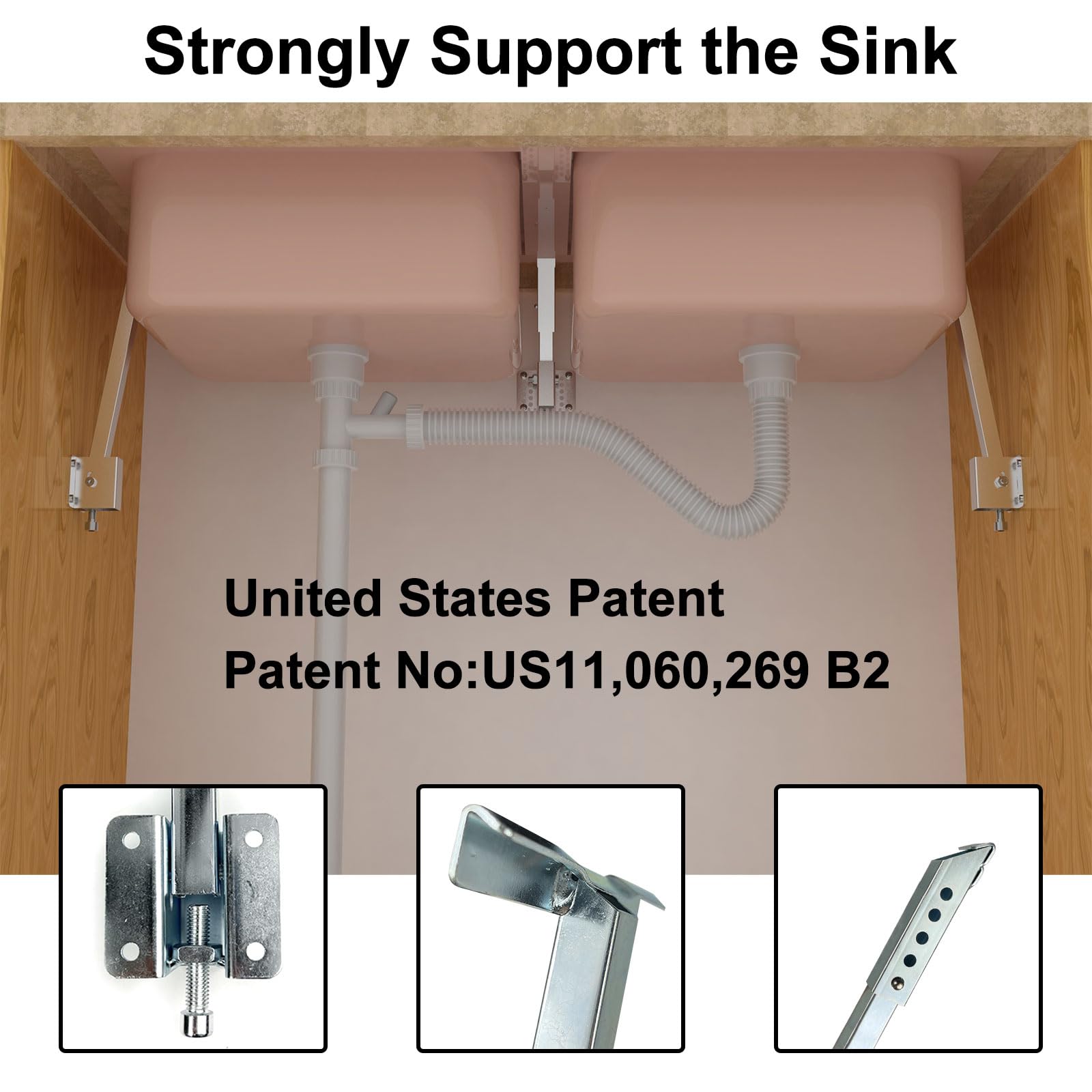 Undermount Sink Brackets,Undermount Sink Clips, Sink Repair Kit,Repair Dropped Sink, Galvanized Steel and Rust Resistant (Patent)