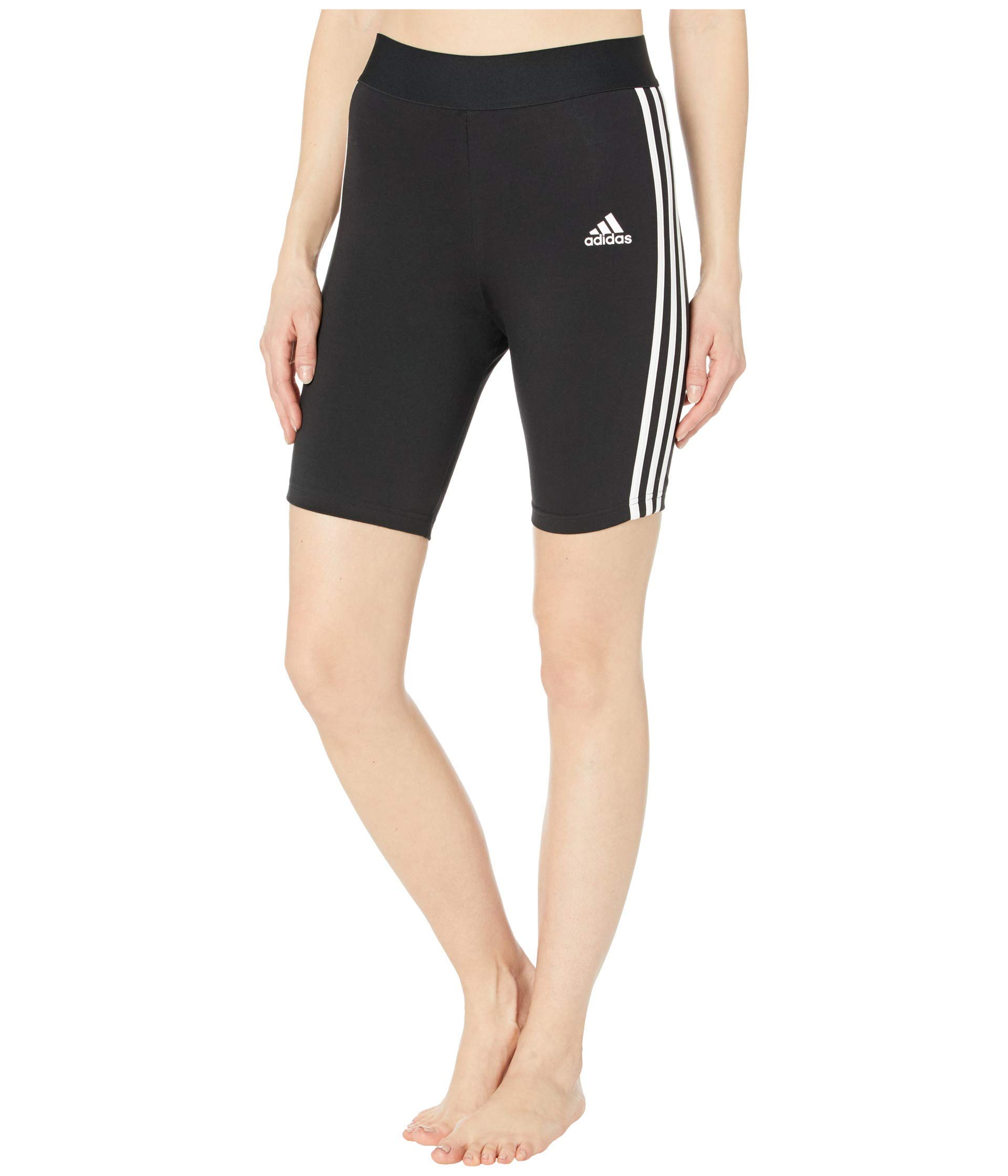 adidas Women's Must Haves 3-Stripes Cotton Short Tights Black/White Small
