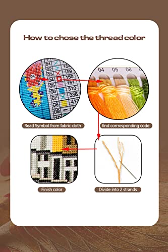Bunny and Flowers Stamped Cross Stitch Kits Adults Beginners Pre-Printed Pattern 11CT DIY Embroidery Easy Needlepoint Kits Personalized Gifts for Home Decor 16x20inch