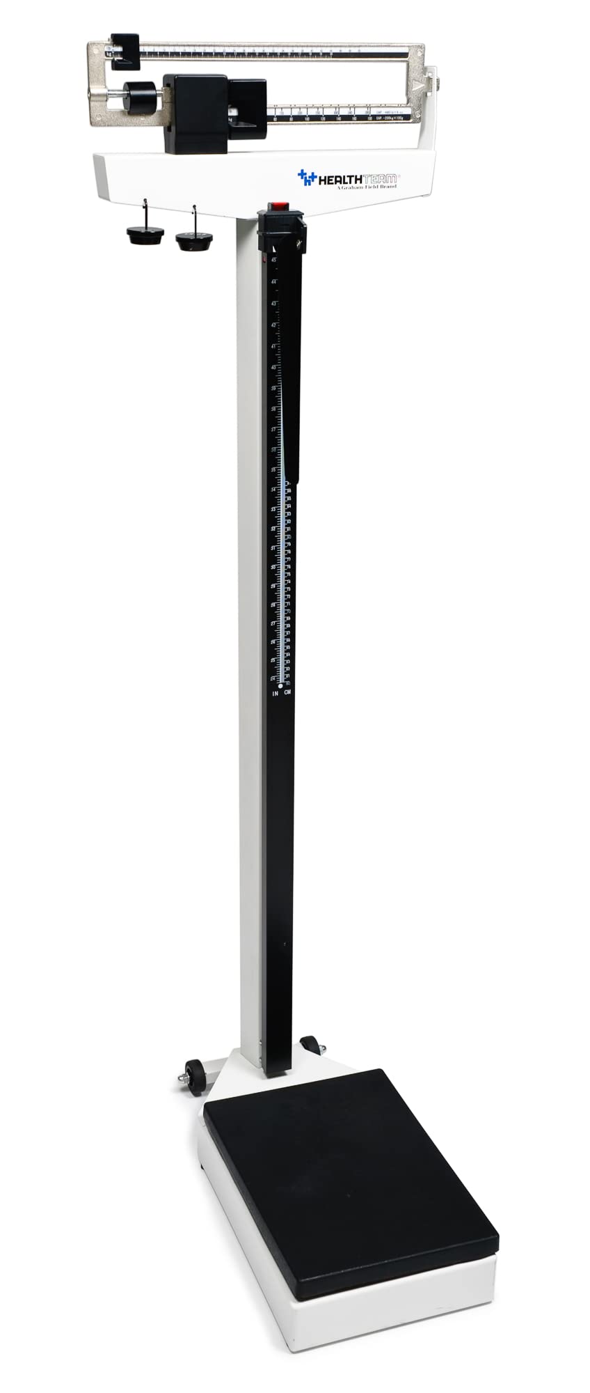 HealthTeam Physician Mechanical Beam Scale with Height Rod, Up to 490 lb. Body Weight, HT485