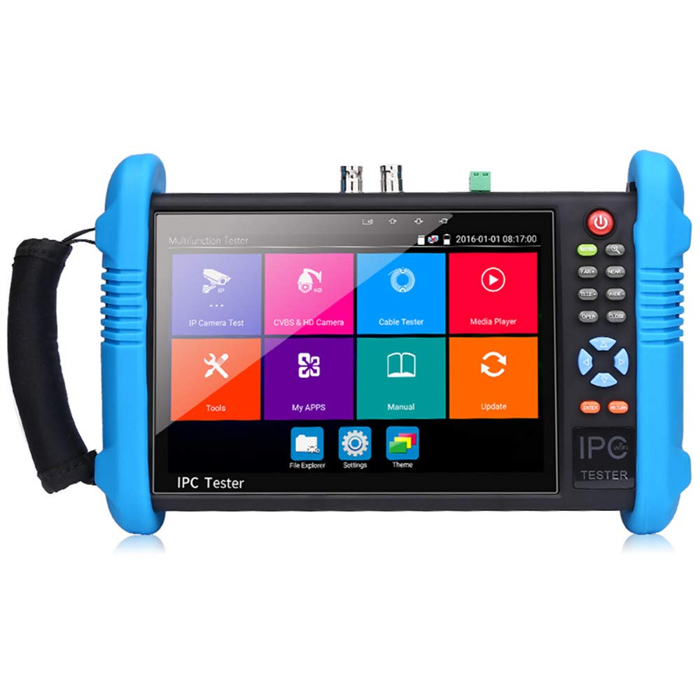 WSDCAM CCTV Camera Tester 7 inch IPS Touch Screen Monitor CCTV Tester with POE/4K H.265/HDMI Output/RJ45 TDR/Self-Installing APP/8G TF Card/Firmware Upgraded 9800-Plus