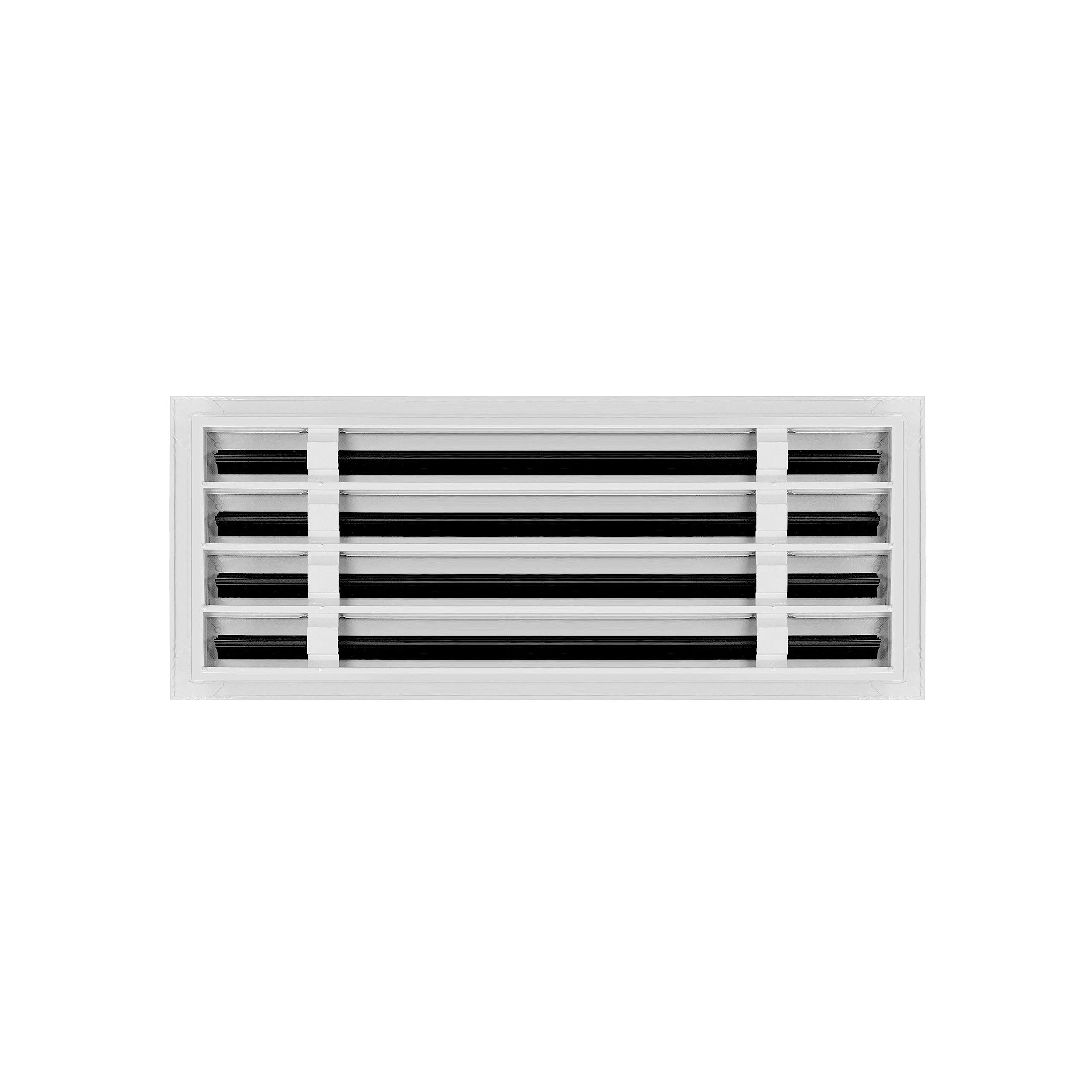 BUILDMART - 20x8 Modern AC Vent Cover - Decorative White Air Vent - Standard Linear Slot Diffuser - Register Grille for Ceiling, Walls & Floors - Texas Buildmart