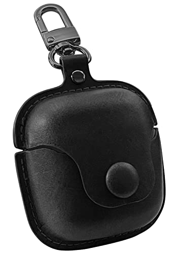 Geiomoo Leather Case Compatible with JBL Tune 220TWS, JBL Tune 225TWS, Portable Protective Cover with Keychain (Black)