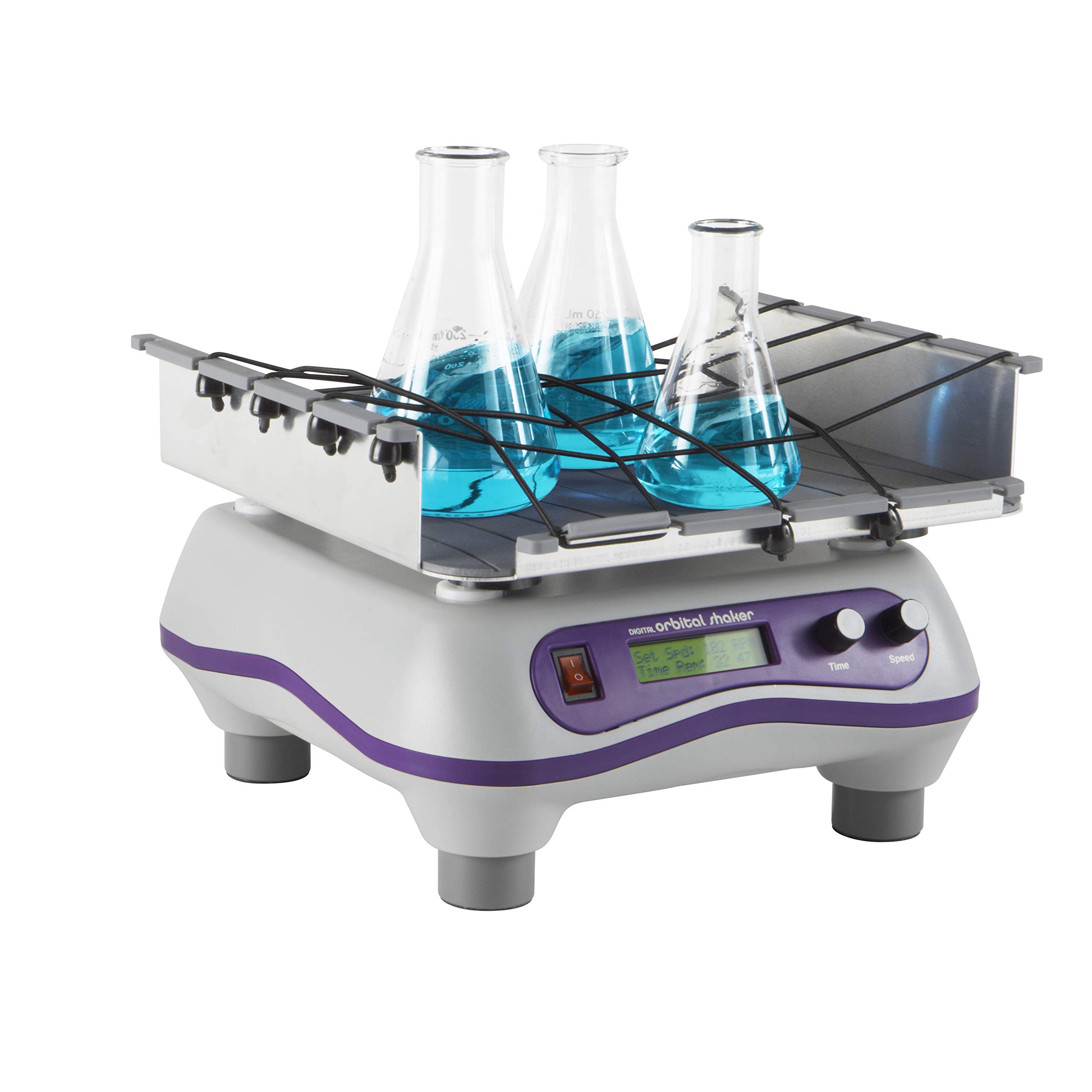 Heathrow Scientific Certified Digital Orbital Shaker, Adjustable Speed, 20 to 300 RPM, Timed and Continuous Modes, LCD Displayed Speed & Time, 10 Pound Weight Capacity, 11x11 Inch Working Platform