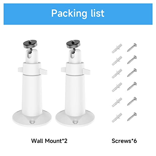 Ayotu Metal Wall Mount for Google Nest Cam(Battery), 360 Degree Flexible Adjustable Security Bracket, Rust-Proof with Durable, 2 Pack White