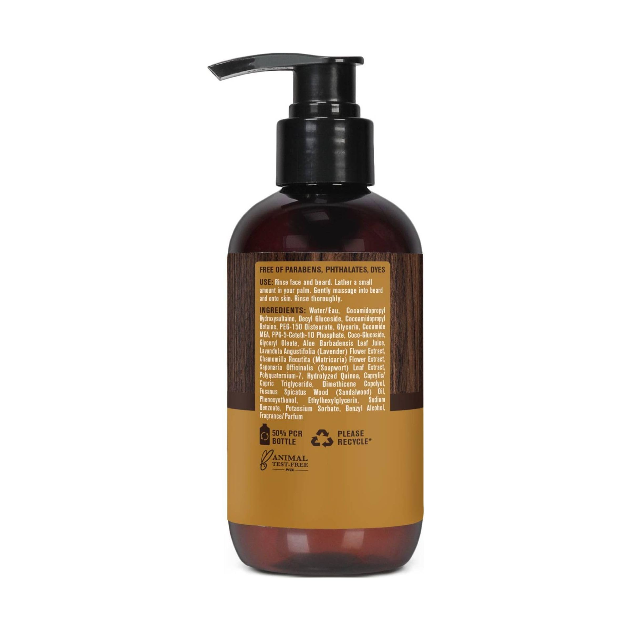 Every Man Jack Beard + Face Wash - Subtle Sandalwood Fragrance - Deep Cleans, Conditions, and Softens Your Beard and Skin Underneath - Naturally Derived with Aloe and Coconut - 6.7-ounce (EmjBeardWashParent)