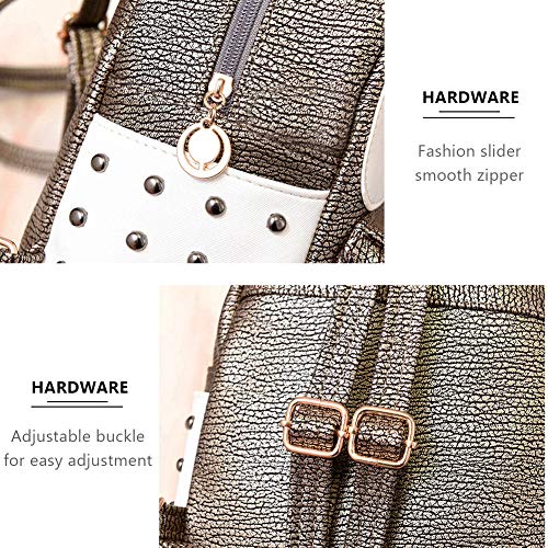 BAG WIZARD Fashion Cute PU Rivet Mini Casual Style Panda Backpack for Girls