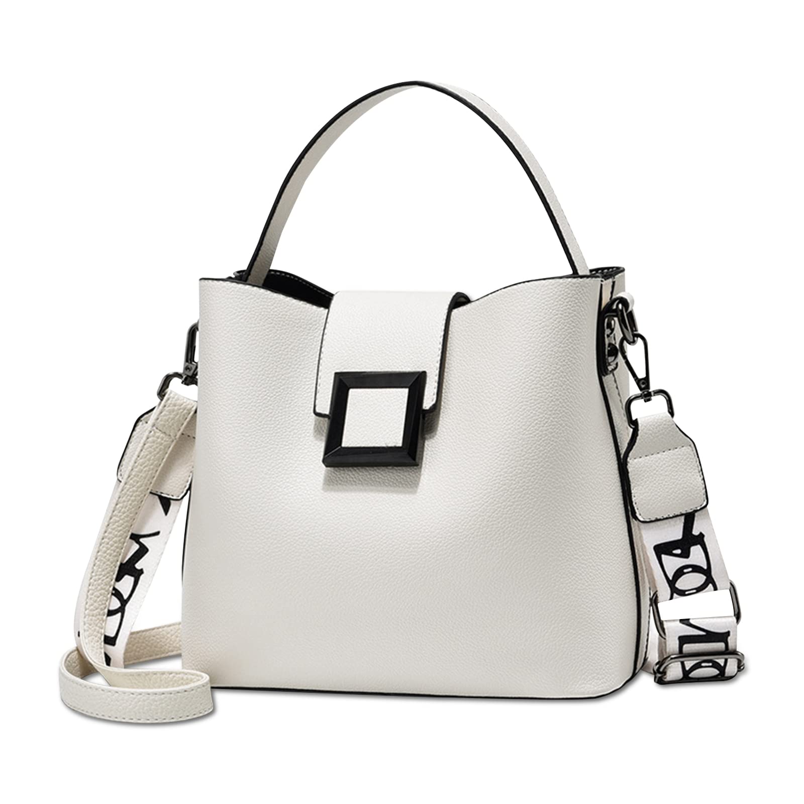 Ergocar Tote Bags for Women, Women's Tote Handbags, Fashion Waterproof PVC, Women's Crossbody Satchel, Purses Shoulder Bag, Woman Top-Handle Bags, White