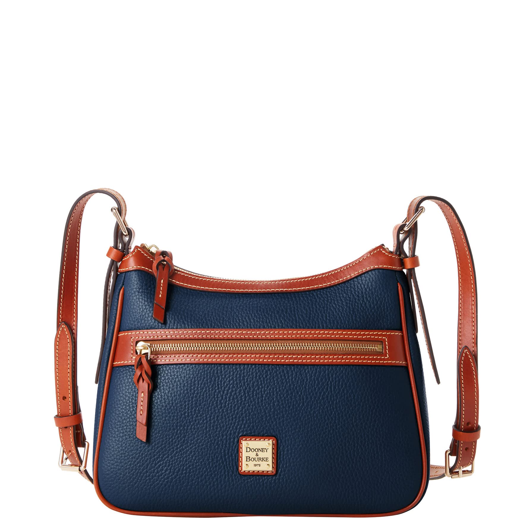 Dooney & Bourke Women's Presley Crossbody in Pebble Grain Leather, Medium Sized Handbag with Adjustable Shoulder Strap, Navy Blue