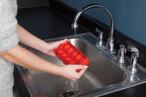 HIC Kitchen Cannonball Silicone Ice Cube Tray, European-Grade, Non-Stick, Makes 10 Large Ice Balls