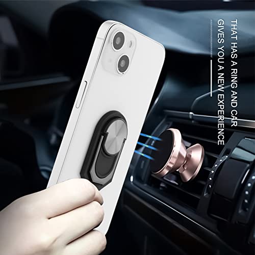 BF2JK 2 Pack Cell Phone Ring Holder Stand, 360 Degree Rotation Metal Phone Grip for Magnetic Car Mount Compatible with iPhone, Samsung, Smartphones