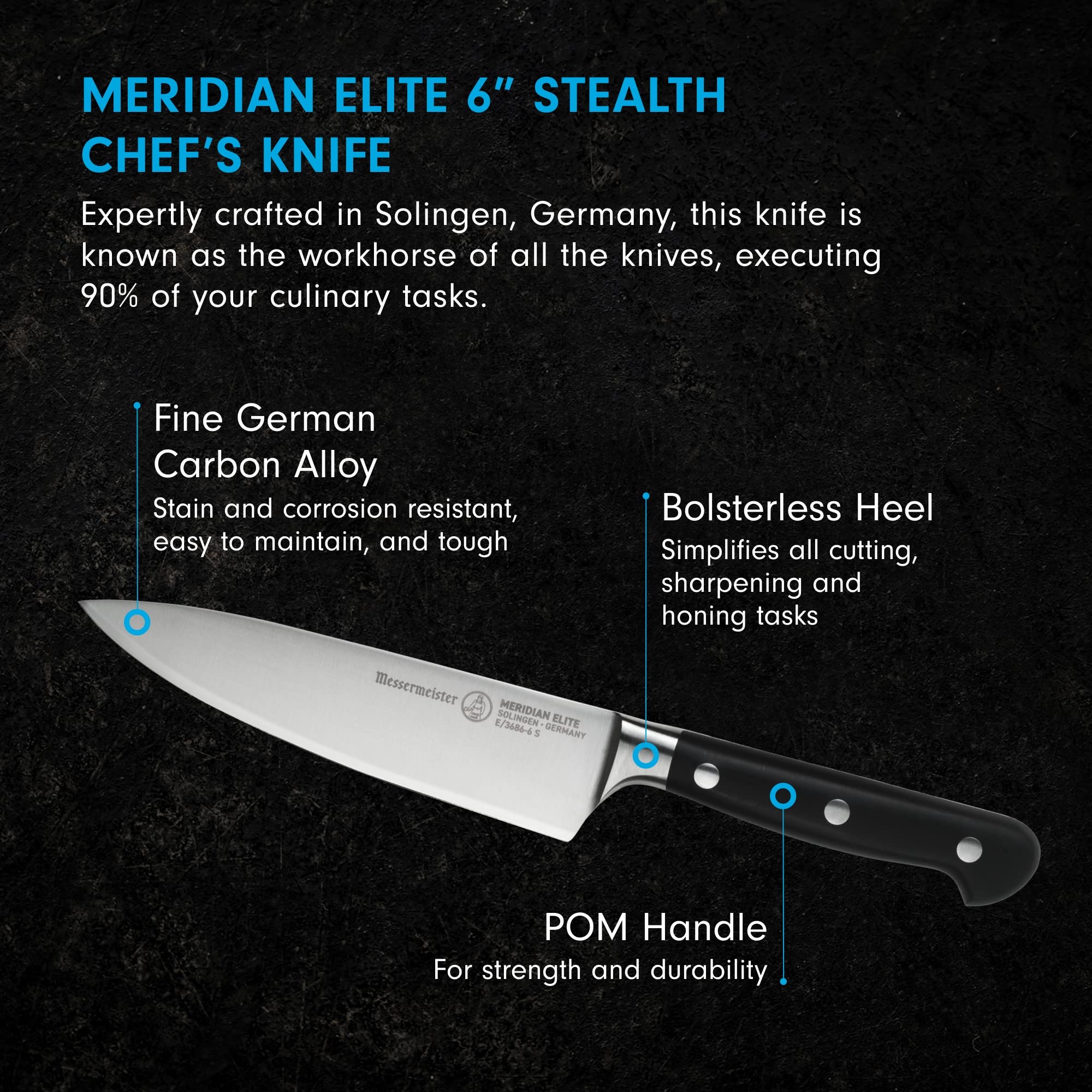 Messermeister Meridian Elite 6-Inch Kullenschliff Chefs Knife