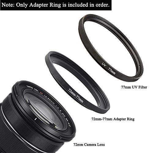 77mm-82mm and 72mm-77mm Step Up Ring[77mm(72mm) Lens to 82mm(77mm) Filter, Hood,Lens Converter and Others], Fire Rock Aerometal Camera Lens Filter Adapter Ring-1+1 Packs