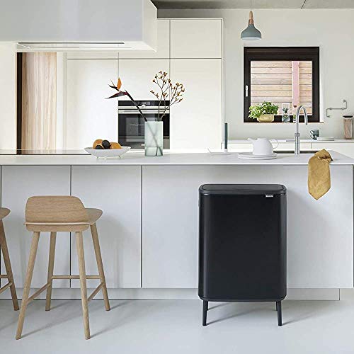 Brabantia Bo Touch Bin HI - 1 x 60 Litre Inner Bucket (Matt Black) Waste/Recycling Kitchen Bin