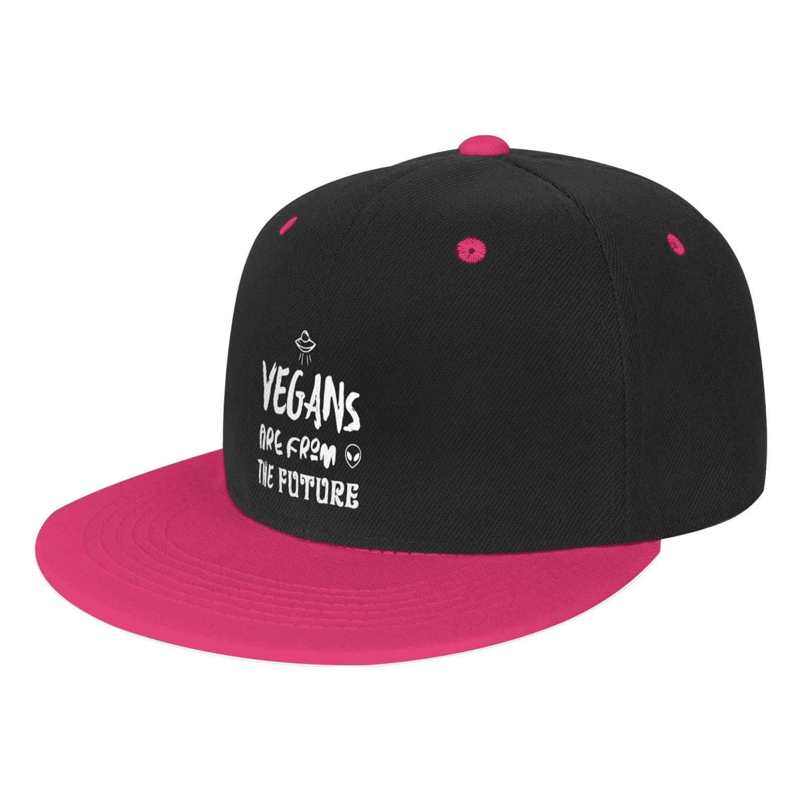 Adjustable Snapback Hat for Men Women, Vegan Vibes Unisex Hip Hop Baseball Cap Trucker Dad Hats Pink
