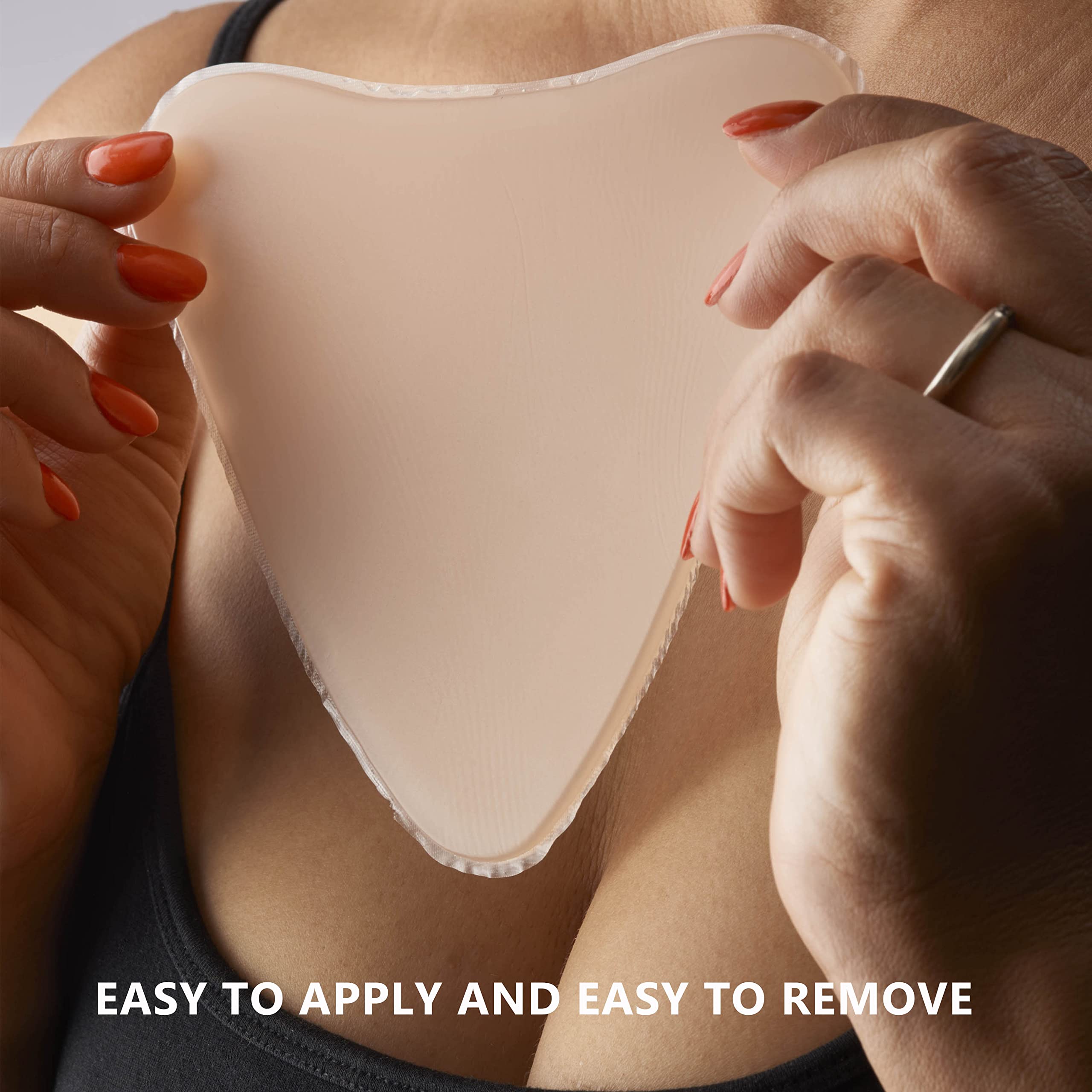 DoSensePro Silicone Chest Wrinkle Pads Reusable - Pack of 2 Silicone Patches for Wrinkles from side sleeping - Prevent Cleavage and Chest Wrinkles - Decollete Anti-Wrinkle Chest Pads