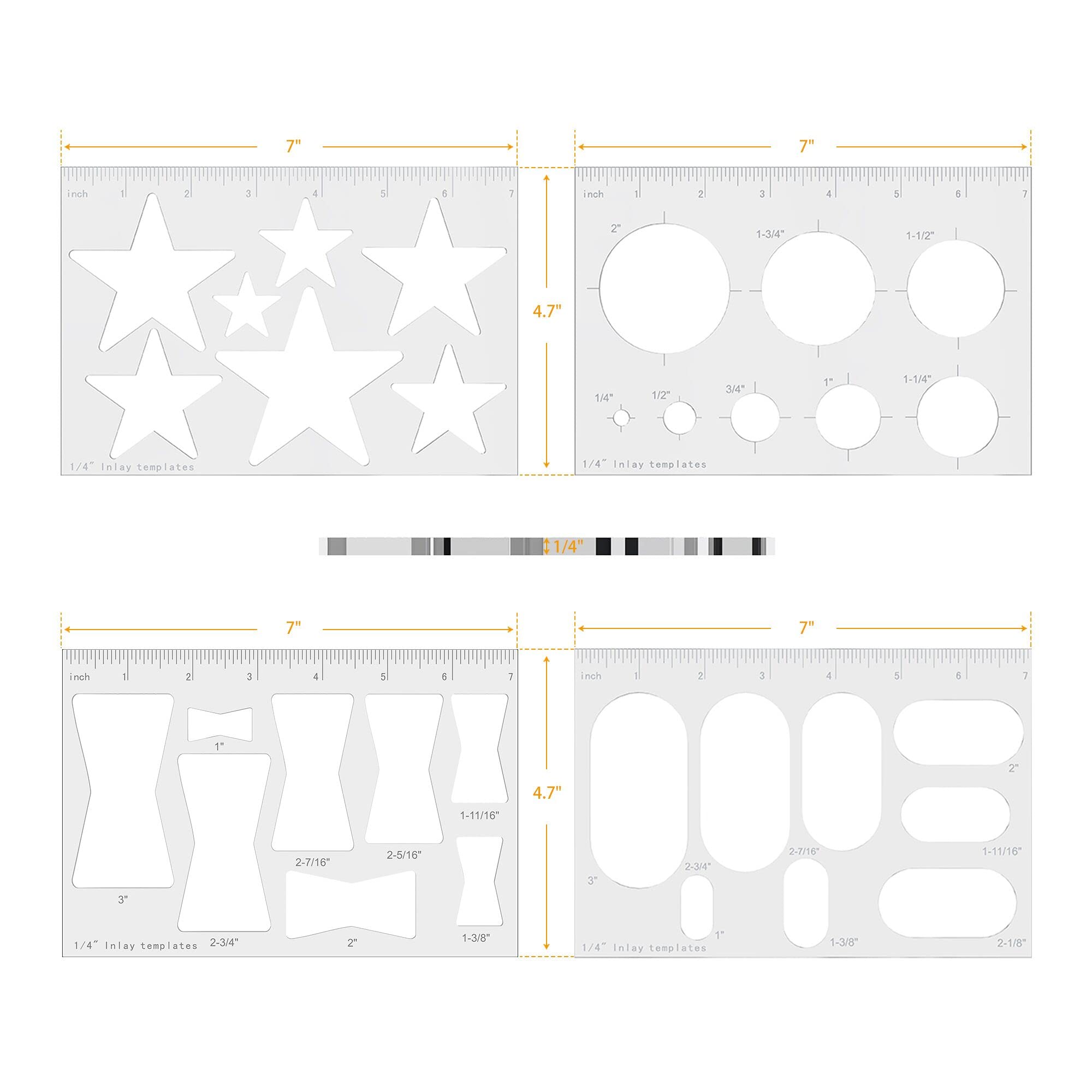 ETFOBMI Router Jig Template, Router Templates for Woodworking, Acrylic Circle Butterfly Bowtie Template for Woodworking Circle Butterfly Inlay Template Decorative