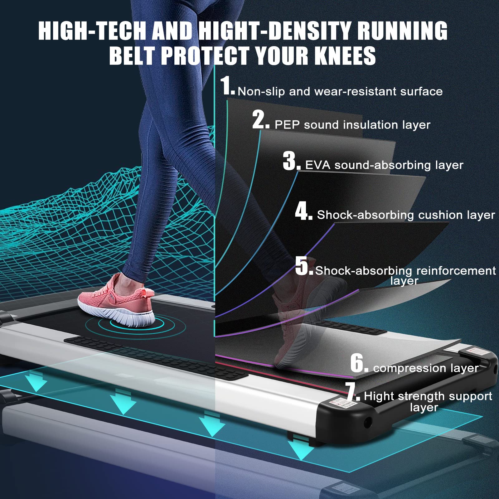ANCHEER Under Desk Treadmill, 300 lb Capacity Walking Pad Treadmill with Remote, Electric Portable Treadmill with LCD Touch Display, Installation-Free and 12 Preset Programs Running Machine (Gray)