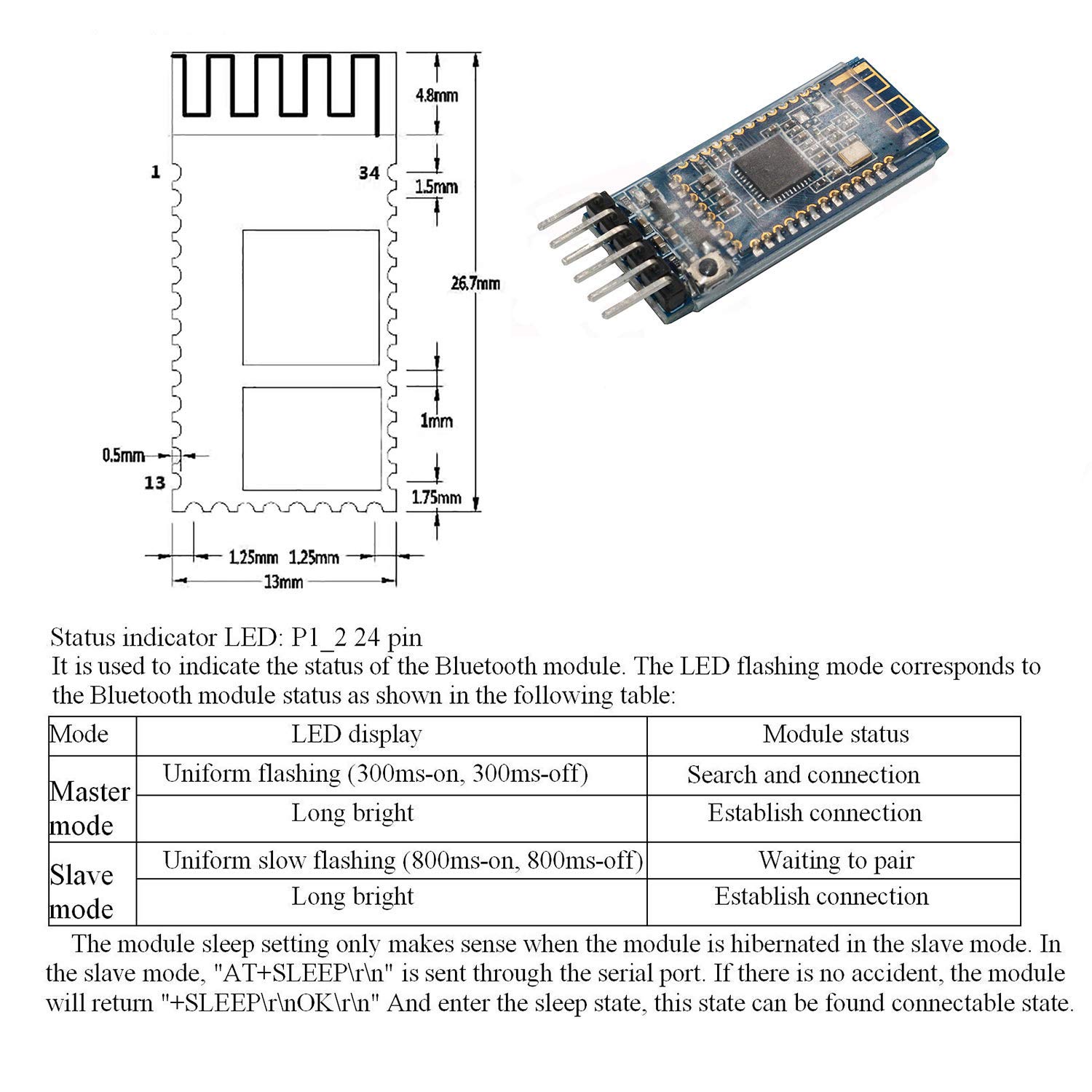 HiLetgo 2pcs CC2540 CC2541 AT-09 Serial Wireless Module BLE 4.0 Bluetooth Module Compatible HM-10