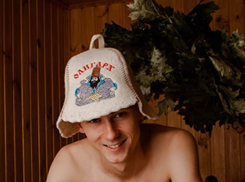 ASKOLD Sauna Hat Oligarch for Sauna Banya Bath House Sauna Hat Finnish - Ukraine Sauna Hat Russian Banya Hat for Men Sauna Hat for Men Sauna Hats