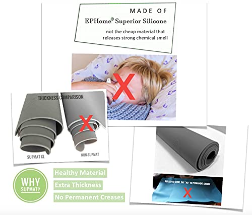 Supmat XL, Super Versatile Extra Large and Thick Heat Resistant Silicone Mat, Counter Mat (1, Dark Gray)