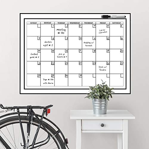 WallPops WPE0447 Large Monthly Dry Erase Calendar Decal, White & Off-White