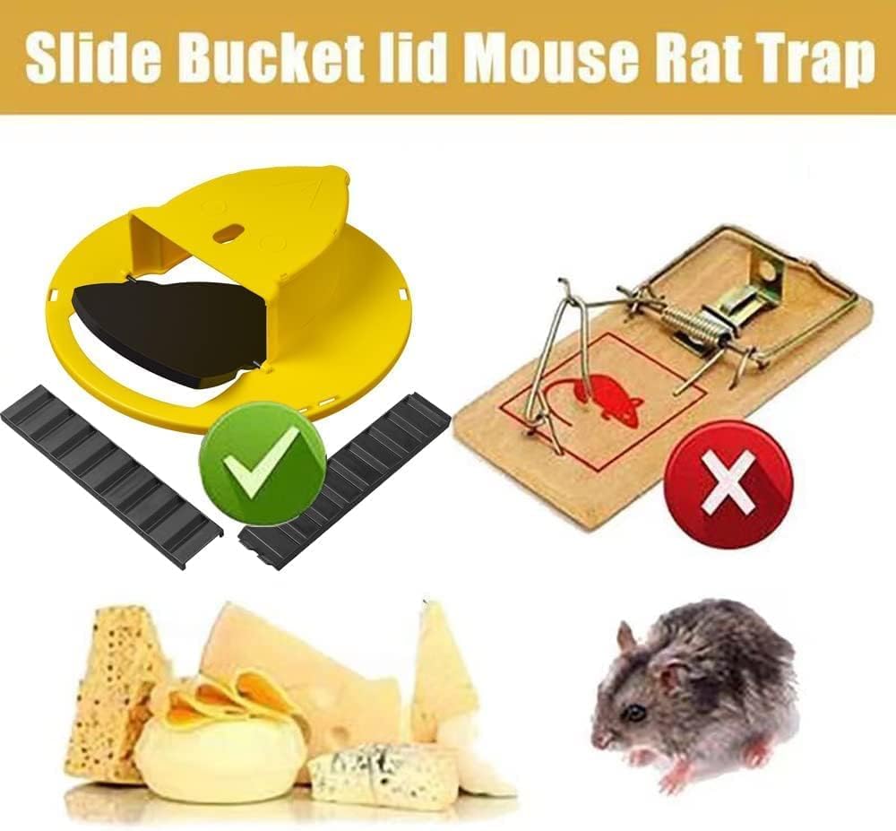 Mice Mouse Trap Bucket Flip Lid,Mouse Trap Bucket Indoor Outdoor,Humane Mouse Trap,Mouse Trap Bucket Lid Auto Reset | 5 Gallon Bucket Compatible | Mouse Trap Bucket Lid (1 Pack)