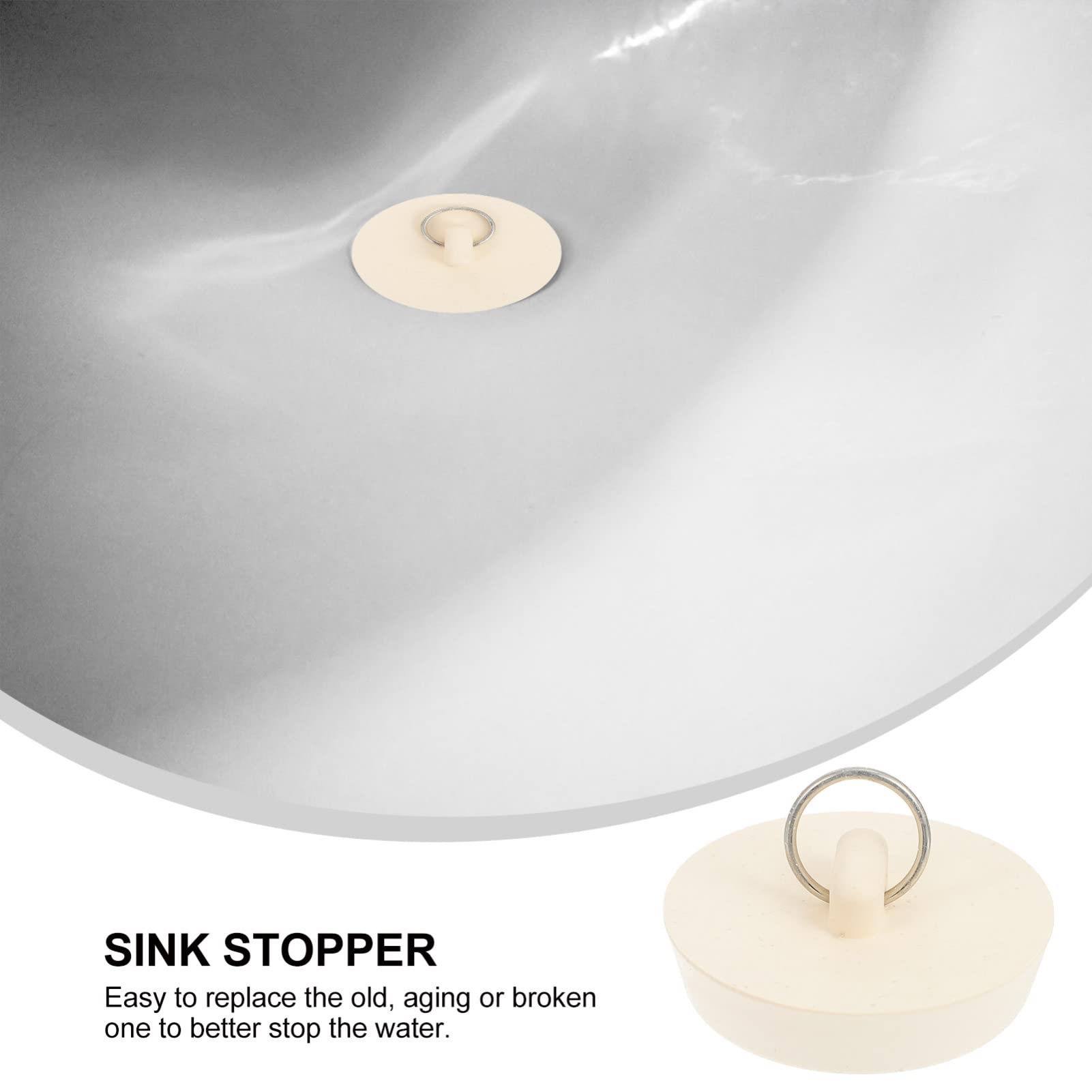 POPETPOP Rubber Sink Stoppers 6 Pack- Drain Stopper Sink Plug with Hanging Ring Anti Clogging Bath Tub Plug Sink Drain Stopper for Kitchen Bathroom Bathtub, 1 inch 25-28 mm