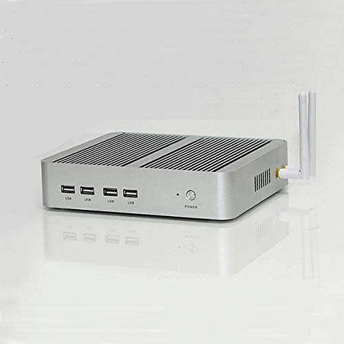 Kaby Lake i5 7200U Industrial PC,Fanless PC,Mini Box PC with 8G RAM 128G SSD Rich IO: DP HDMI USB3.0 LAN SD Card Reader Aluminum Case 4K Display