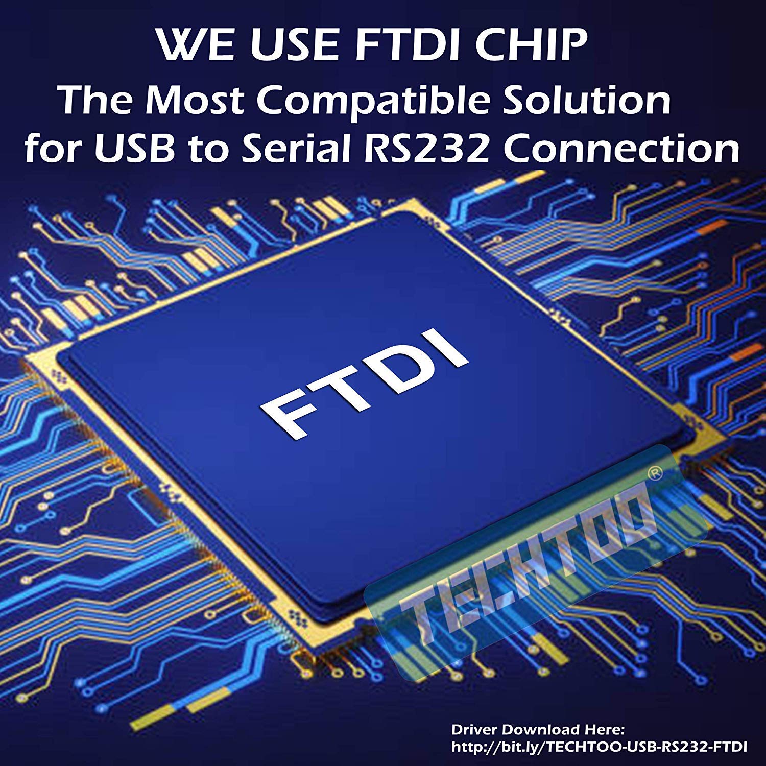 TECHTOO 4 Port Professional FTDI CHIP USB to Serial RS232 DB9 Adapter Converter Serial Cable 9-Pin Male to Male with Thumbscrews (W/Thumbscrews, 4 RS232 Port)