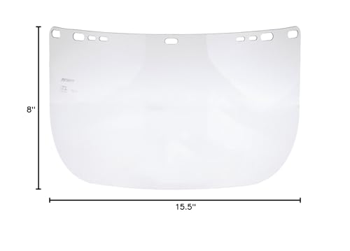 Jackson Safety Faceshield Window for Jackson Safety Headgear, 8" x 15.5" x 0.04", PETG, Unbound, Clear (Case of 12), 29104