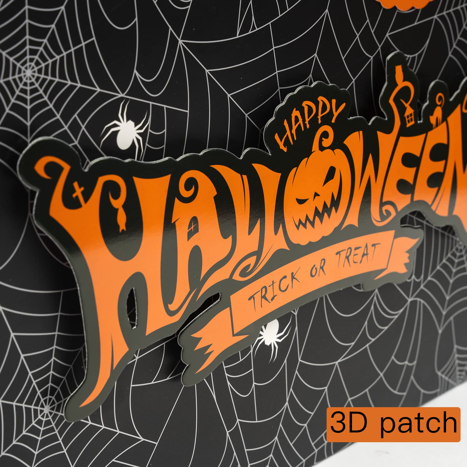 Loveinside Halloween Medium Gift Bags with Tissue Paper and Tag for Holiday, Party - 13" x 5" x 10", 1 Pcs - Black